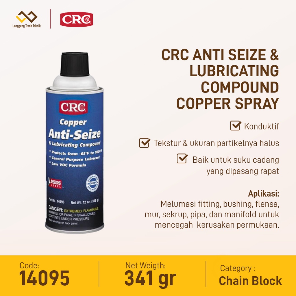 Jual CRC Anti Seize & Lubricating Compound Copper Spray - 14095 | Shopee Indonesia