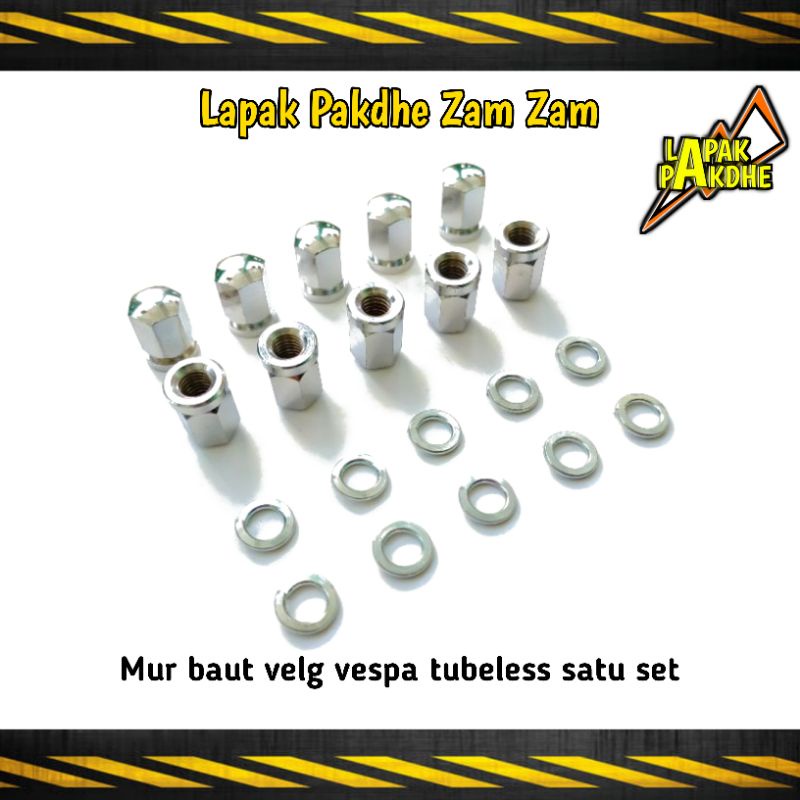 Jual mur baut velg tubeless mur tubles vespa satu set | Shopee Indonesia