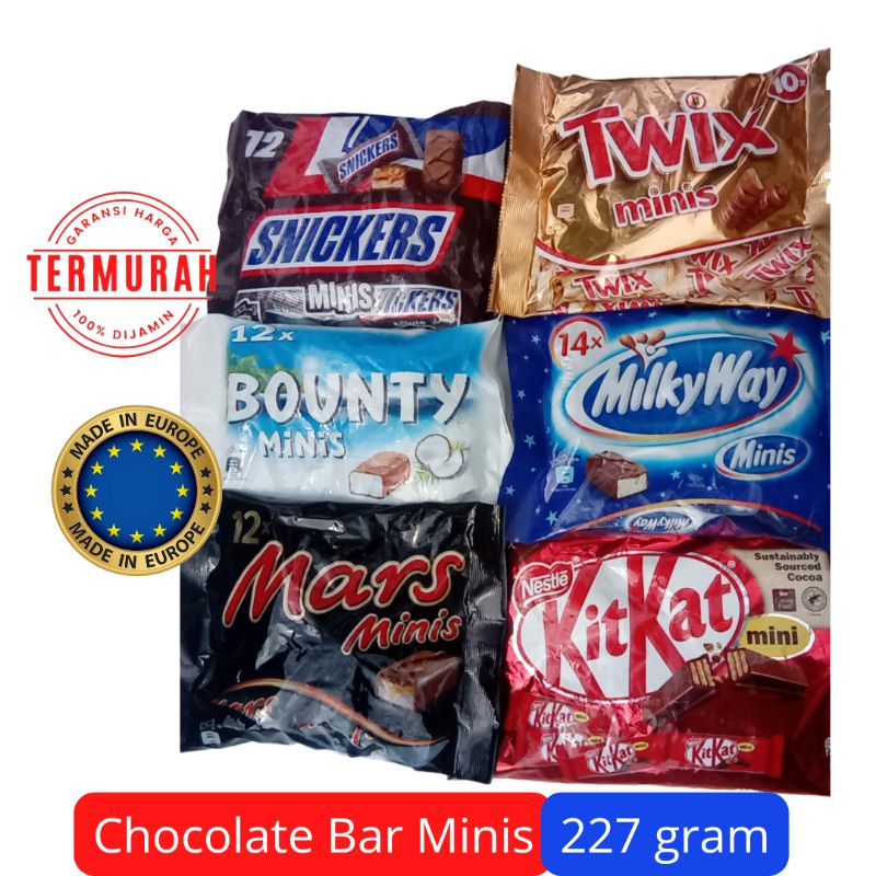 Jual Coklat Mars Snickers Bounty Milkyway Kitkat Twix Minis Original ...