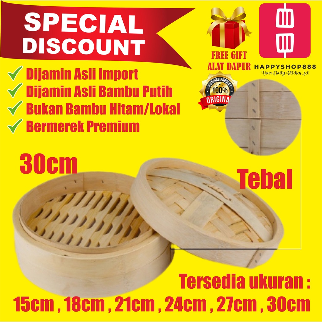 Jual Steamer Bambu / Kukusan Bambu Dimsum / Klakat / Kelakat / Langseng ...