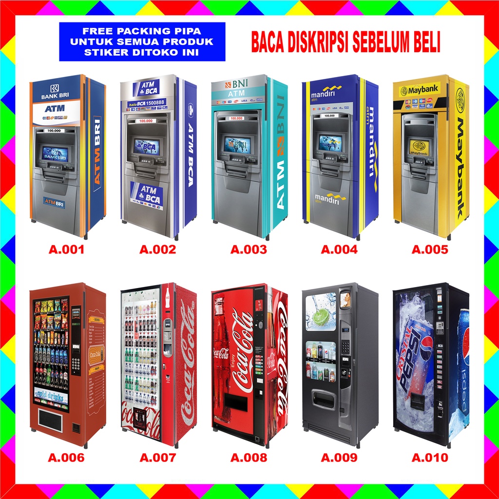 Jual STIKER KULKAS 1 PINTU ATM & DRINK MACHINE Indonesia|Shopee Indonesia