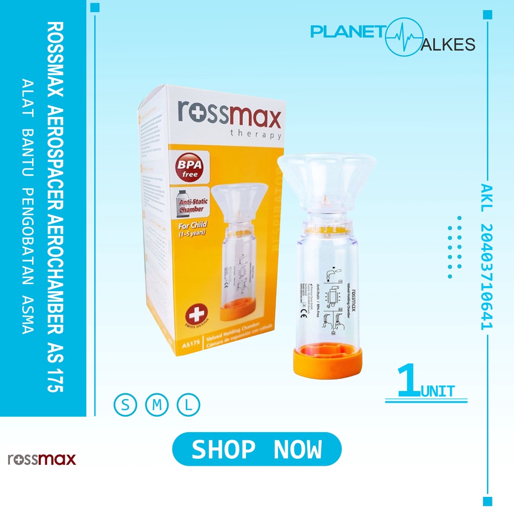 Jual Rossmax Aerospacer Aerochamber AS175 Valved Holding Chamber utk ...
