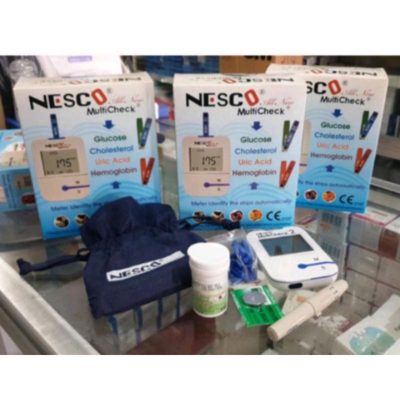 Jual Alat cek Nesco/ multicheck/ gula/ kolesterol/ asam urat/ hemoglobin | Shopee Indonesia