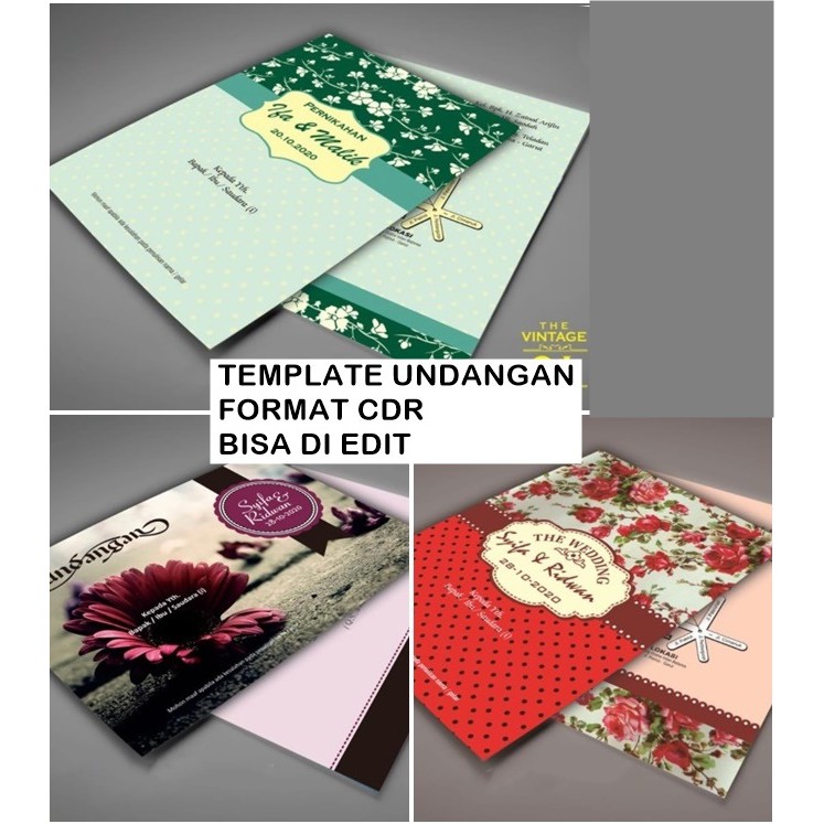 Jual Template Undangan Bisa di Edit Format Corel Draw | Shopee Indonesia