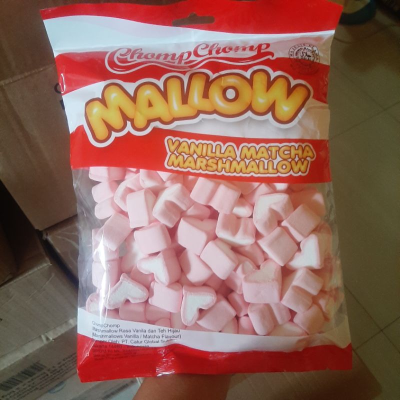 Jual chompchomp marshmallow mallow love/heart vanilla matcha 200 gram ...