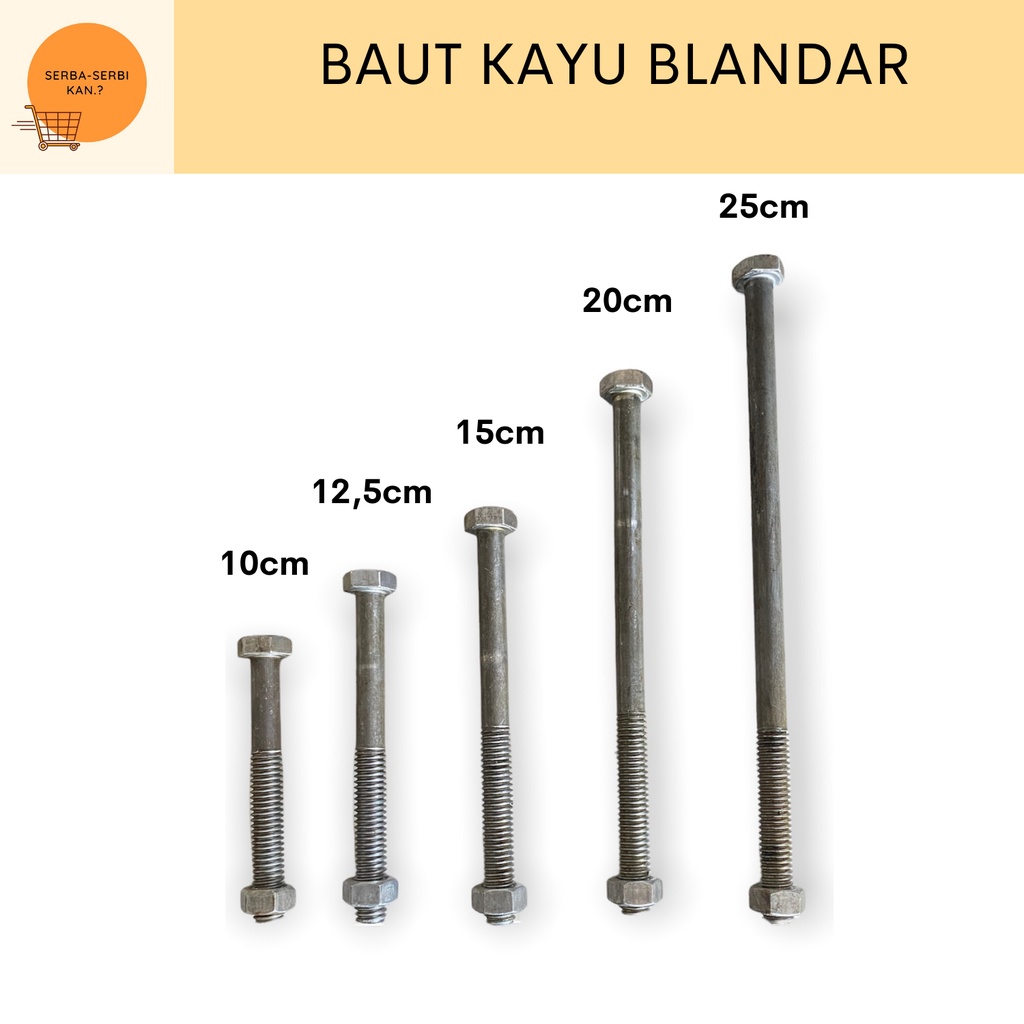 Jual BAUD MUR BAJA 19MM PANJANG 12,5CM | BAUT BLANDAR KAYU | Shopee ...