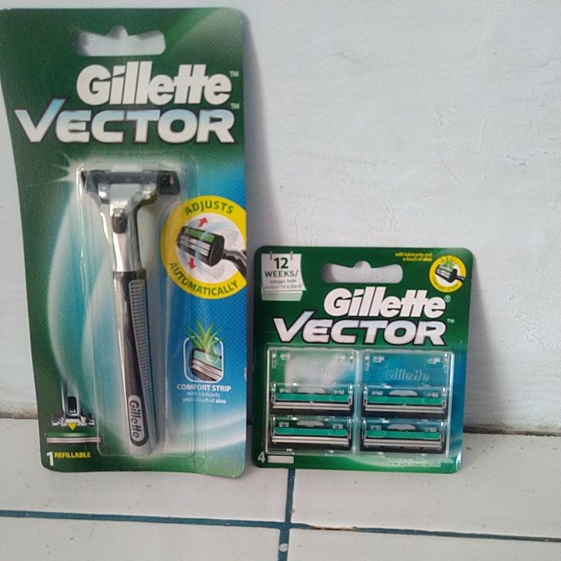 Jual GILLETTE VECTOR DAN REFILL 4 PCS | Shopee Indonesia