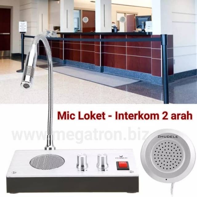 Jual Mic Loket / Counter dengan Partisi Kaca - Intercom komunikasi 2 ...