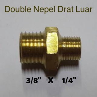 Jual Double Neple / Dobel Nepel 3/8 x 1/4 Kuningan | Shopee Indonesia