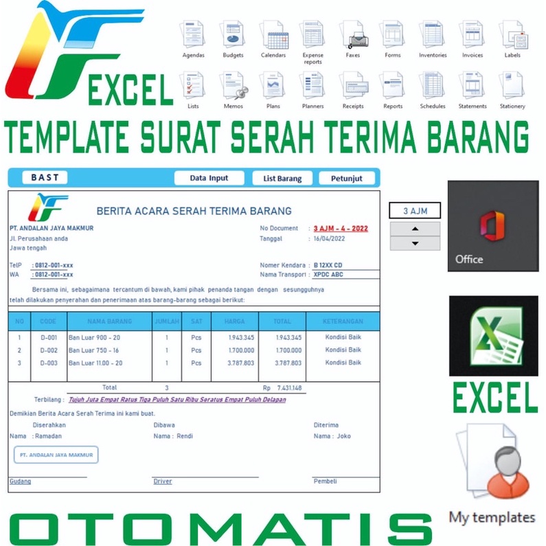 Jual Aplikasi_Excel_Surat_serah_terima_Template_Excel_Serat_Terima ...