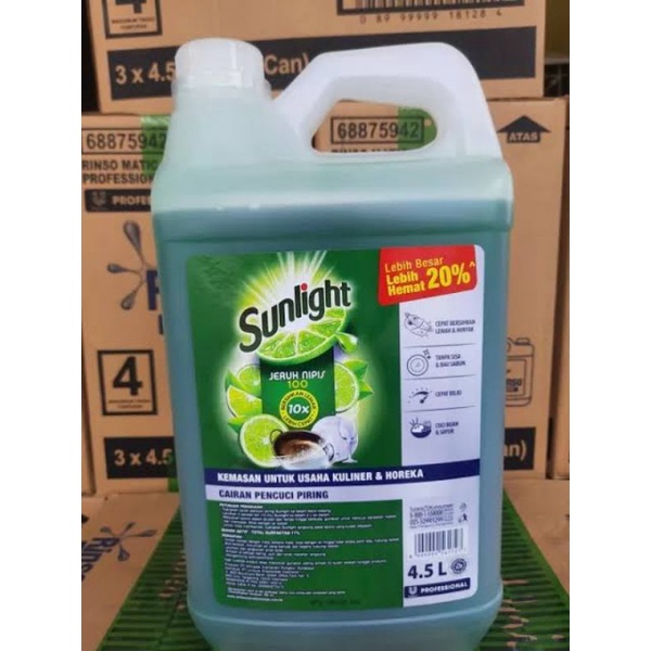 Jual 1Dus isi 3jr Sunlight 4,5L / Sunlight / Sunlight Sabun Cuci Piring / Sunlight jerigenan ...