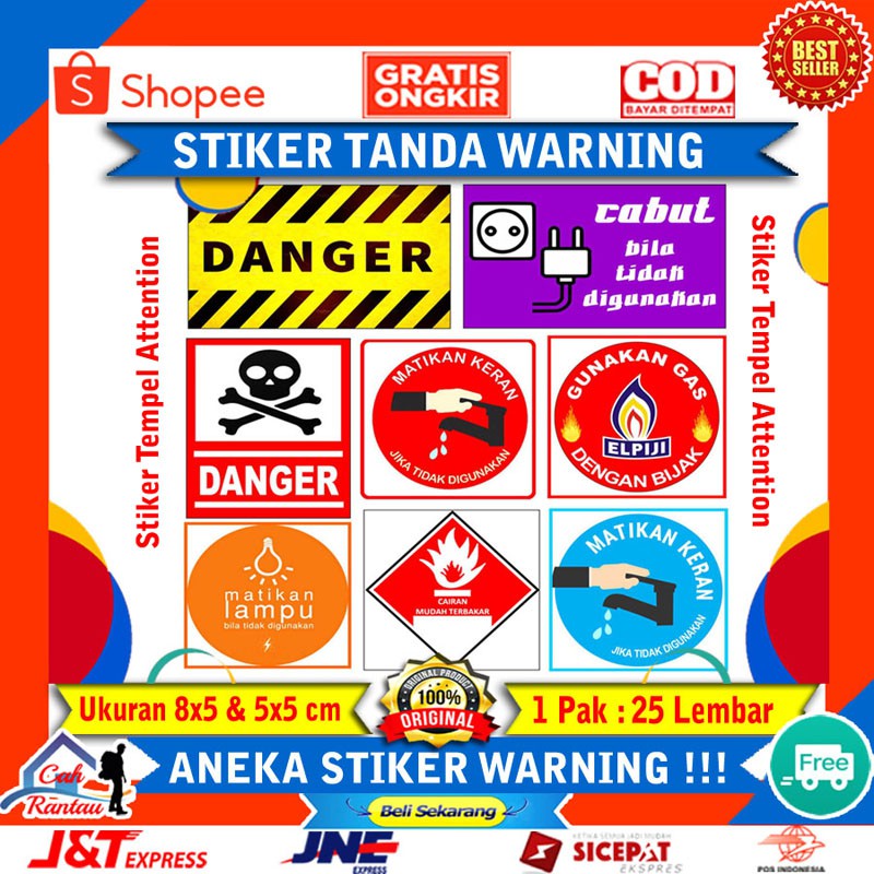 Jual Dekorasi Rumah Stiker Dinding Sticker Warning Information ...