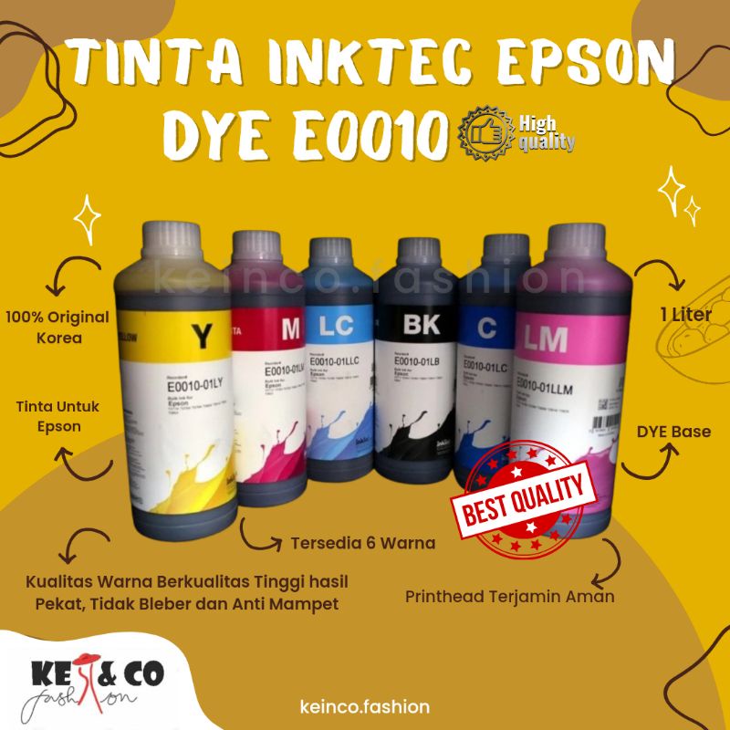 Jual TINTA INKTEC EPSON DYE E0010 KEMASAN 1 LITER FOR EPSON PRINTER | Shopee Indonesia
