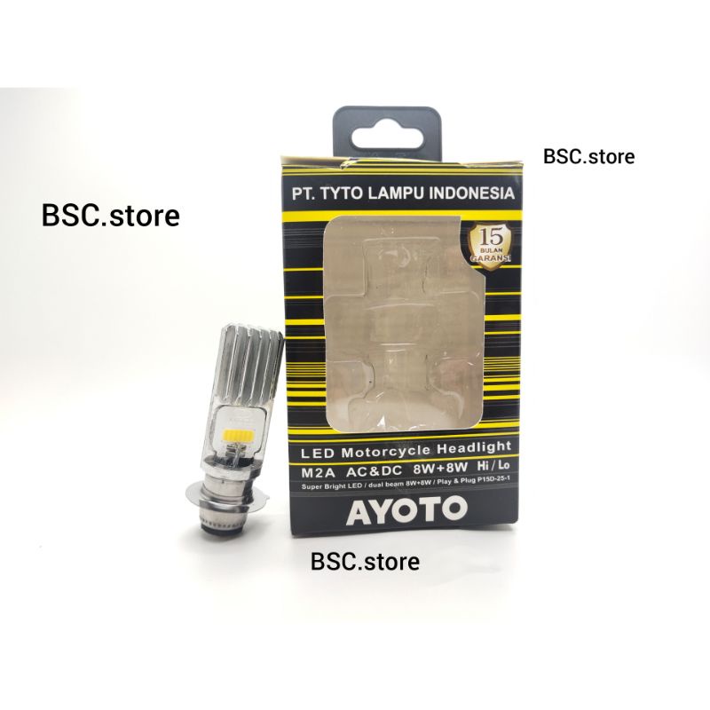 Jual DI JAMIN ORIGNAL AYOTO lampu utama led h6 ayoto m2a 2 sisi ac dan dc m5 kaki 1 pnp semua ...