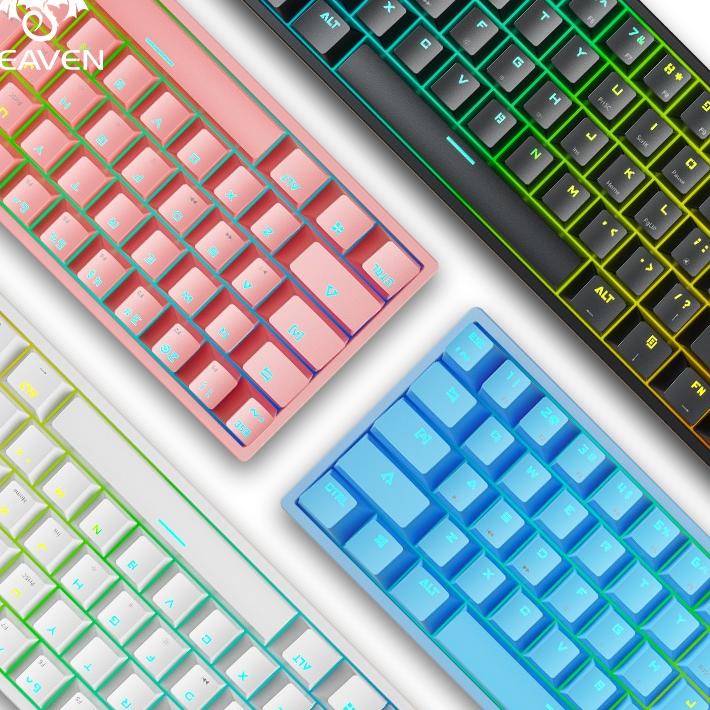 Jual (P7C9) LEAVEN keyboard mechanical gaming rgb wired outemu blue switch red switch hotswap ...