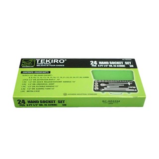 TEKIRO 1/2 INCH SOCKET SET 12 PT 3/8 INCH - 1 1/4 INCH 24 PCS / KUNCI SOCK SET / SOCKET SET ...