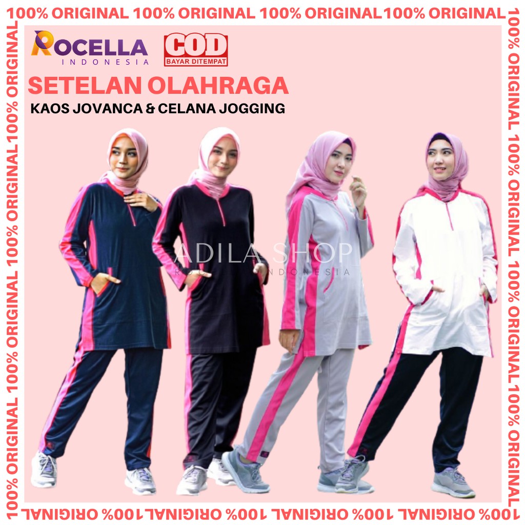 Jual (BISA COD) Setelan Jogging Wanita/Setelan Olahraga Wanita/Pakaian Jogging Wanita/Stelan ...