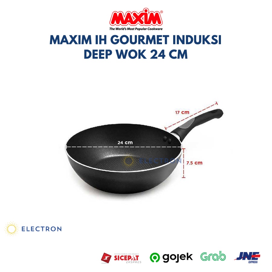 Jual Maxim IH Gourmet Deep Wok 24cm Kompor Induksi Listrik Gas Induction Cooker Wajan ...