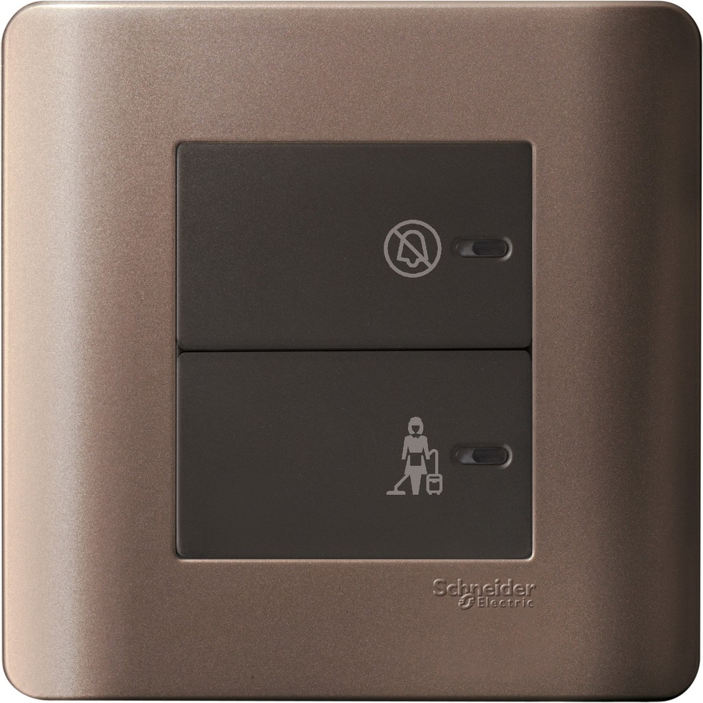 Jual 2 Gang Switch w/ DND & PCU Symbols Schneider Zencelo Silver Bronze ...