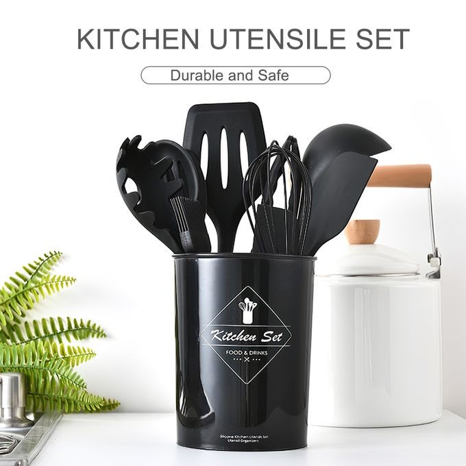 Jual Alat masak 11 in 1 + STAND spatula utensil silicone FDA cooking ...