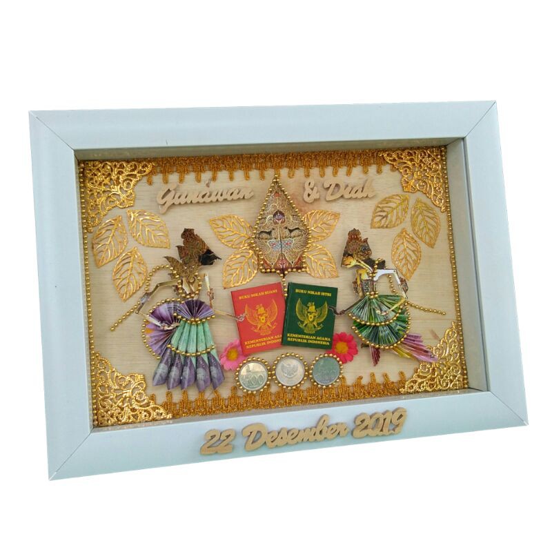 Jual Mahar Nikah 3D tema wayang desain jawa ukuran 35 x 25 cm | nama ...