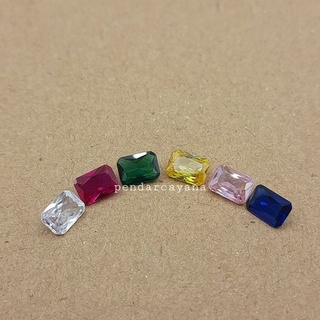 Jual batu permata sirkon A3 cubic zirconia 2x4 3x5 4x6 5x7 mm octagon mix warna / pcs | Shopee ...