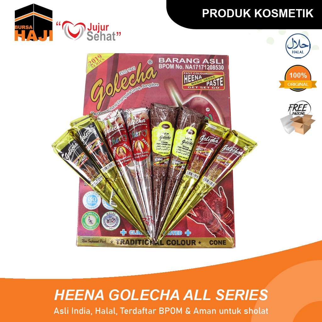 Jual Heena Henna Hena Magic Golecha Pacar Kulit Warna Maroon Red Cherry ...