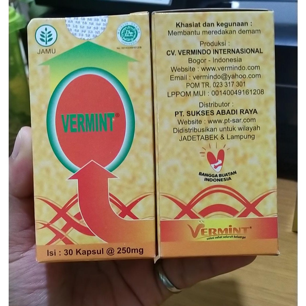 Jual Vermint 30 Kapsul/Carmint KAPSUL cacing / Herbal panas demam ...