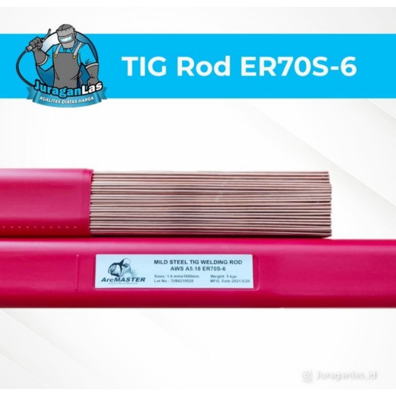 Jual Kawat Las Argon Tig Rod Filler Besi ER-70S-6 diameter 1,6mm 1.6mm | Shopee Indonesia