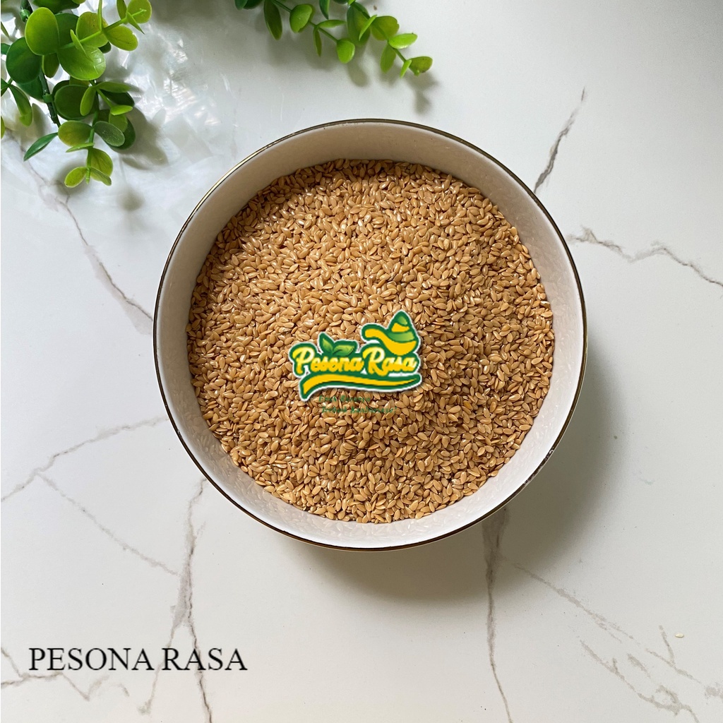 Jual BIG PROMO !! Flax Seeds Golden Premium 1 KG / Biji Rami Organik ...