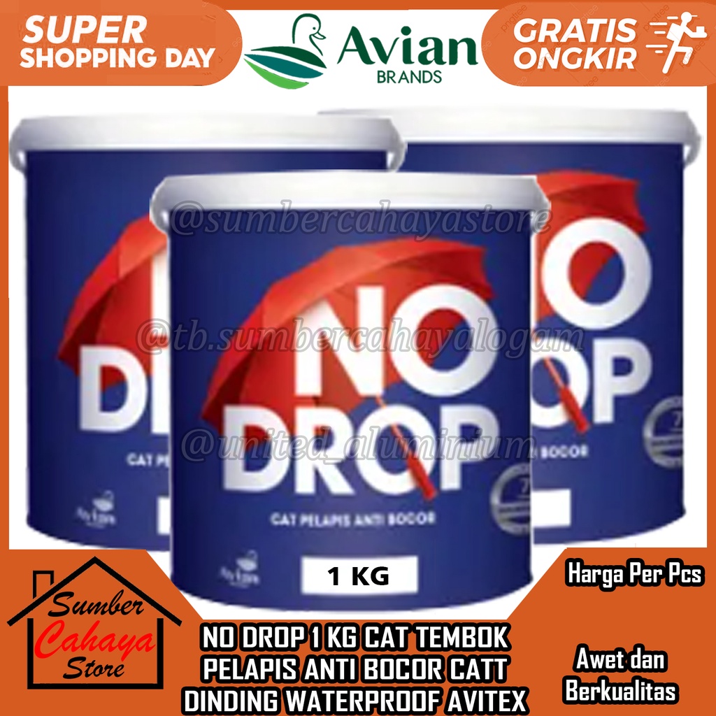 Jual NO DROP 1 KG CAT TEMBOK PELAPIS ANTI BOCOR CATT DINDING CET PLAPIS ...