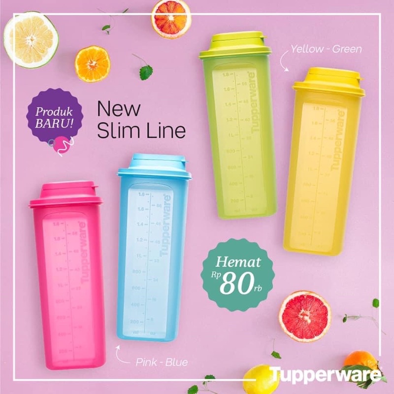 Jual Tupperware New Slim Line 2L ecer (1pcs) | Shopee Indonesia