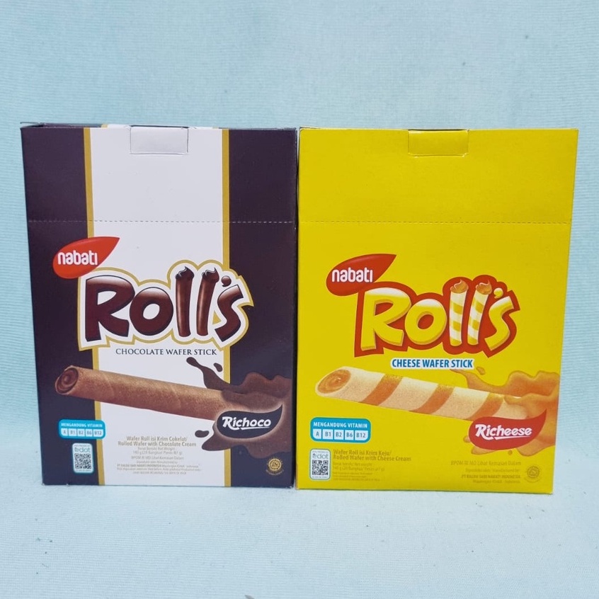 Jual Nabati Richeese Rolls Keju / Nabati Richoco Rolls Coklat (1 Box ...
