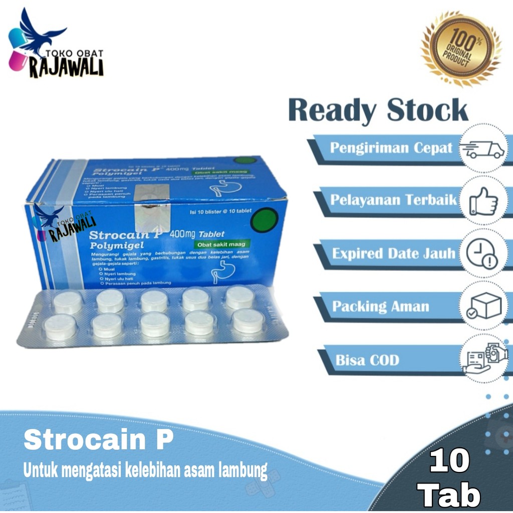 Jual strocain p 400 obat untuk sakit maag perstrip 10 tab | Shopee ...