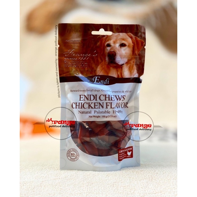 Jual endi chews chicken flavor bones 100 gr dog treats snack cemilan ...