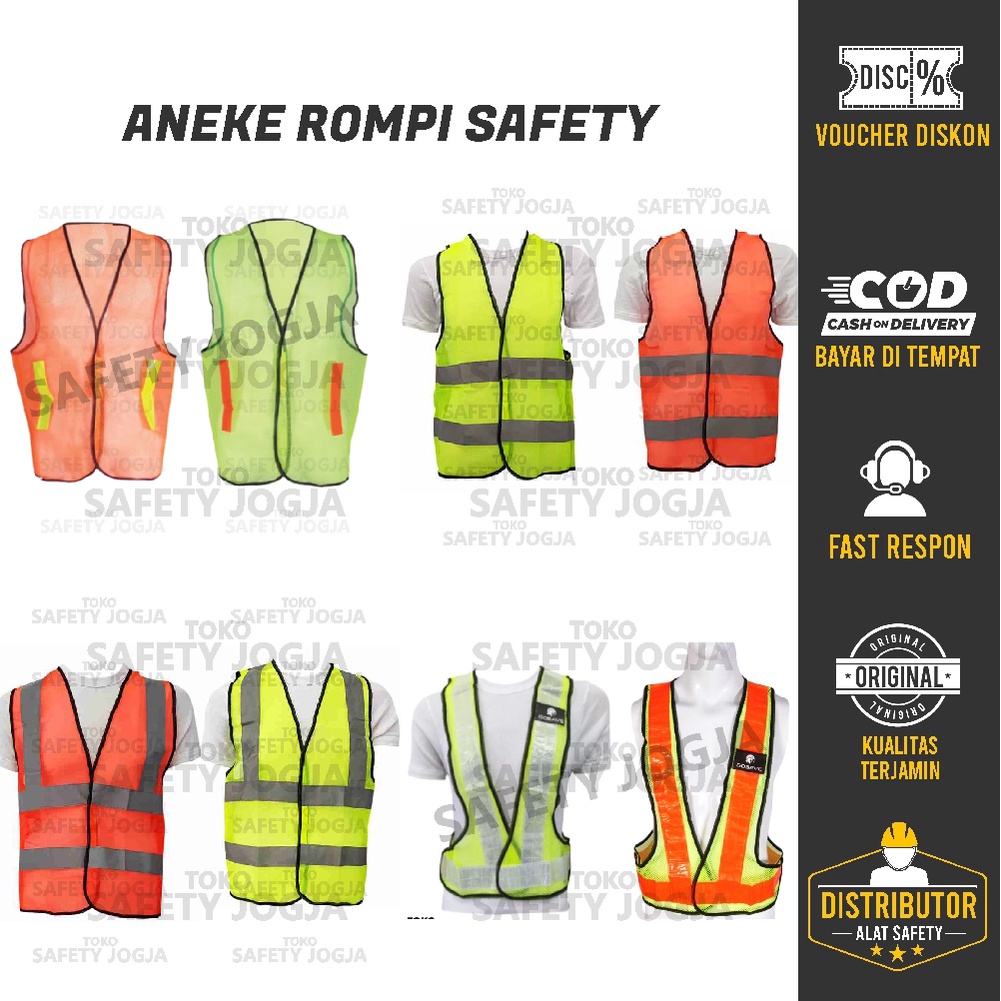 Jual ROMPI SAFETY PROYEK ROMPI KERJA VEST BAJU ROMPI K3 JARING OUTDOOR ...