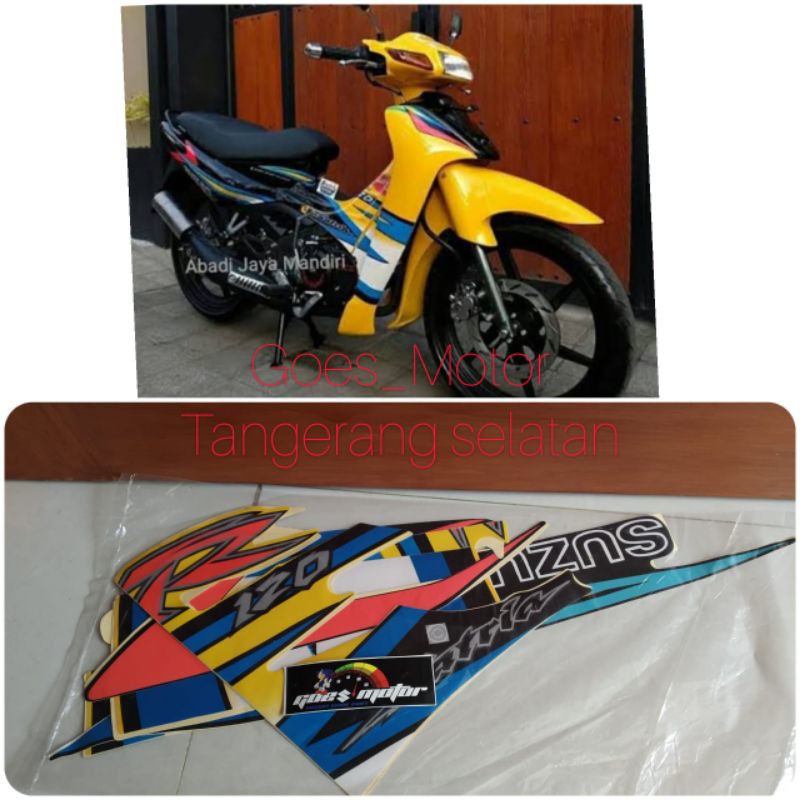 Jual Striping satria kuning hitam lumba 2 tak non original | Shopee ...
