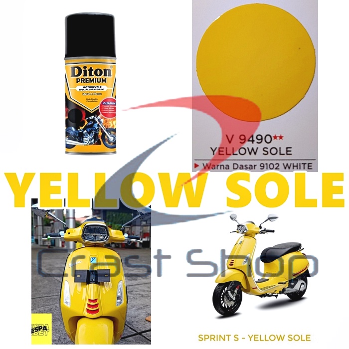 Jual Cat Pilox Diton Premium Vespa Yellow Sole 9490 Warna Kuning Kilap ...