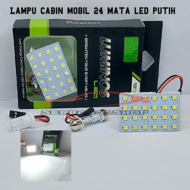 Jual LAMPU LED CABIN/ KABIN MOBIL 2835 24 MATA WHITE LUMINOS UNIVERSAL ...