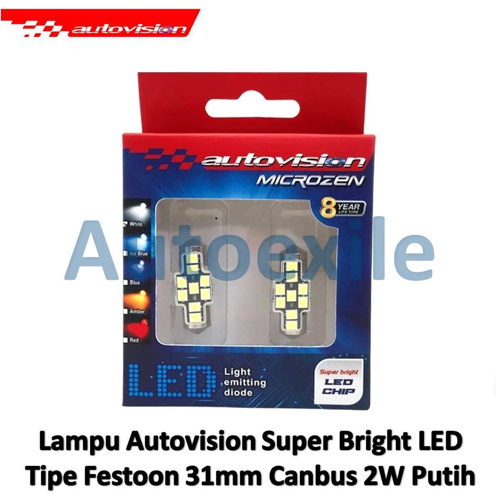 Jual Autovision Microzen Super Bright LED Festoon 31mm 2W Canbus White ...