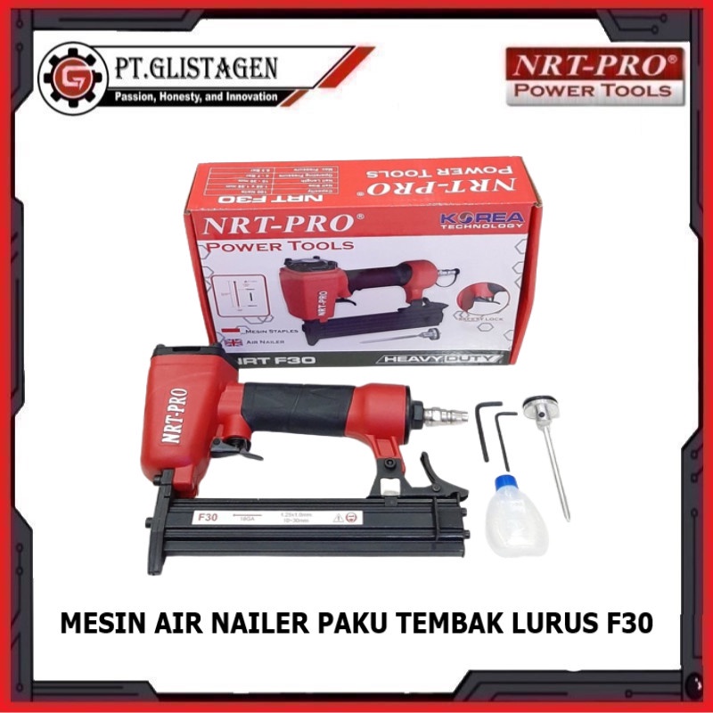 Jual Mesin Paku Tembak Lurus Air Nailer Staples Gun Angin NRT PRO F30 HD | Shopee Indonesia