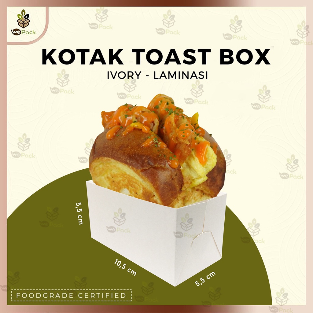 Jual Box kotak alas roti bakar toast box kemasan roti panggang ivory ...