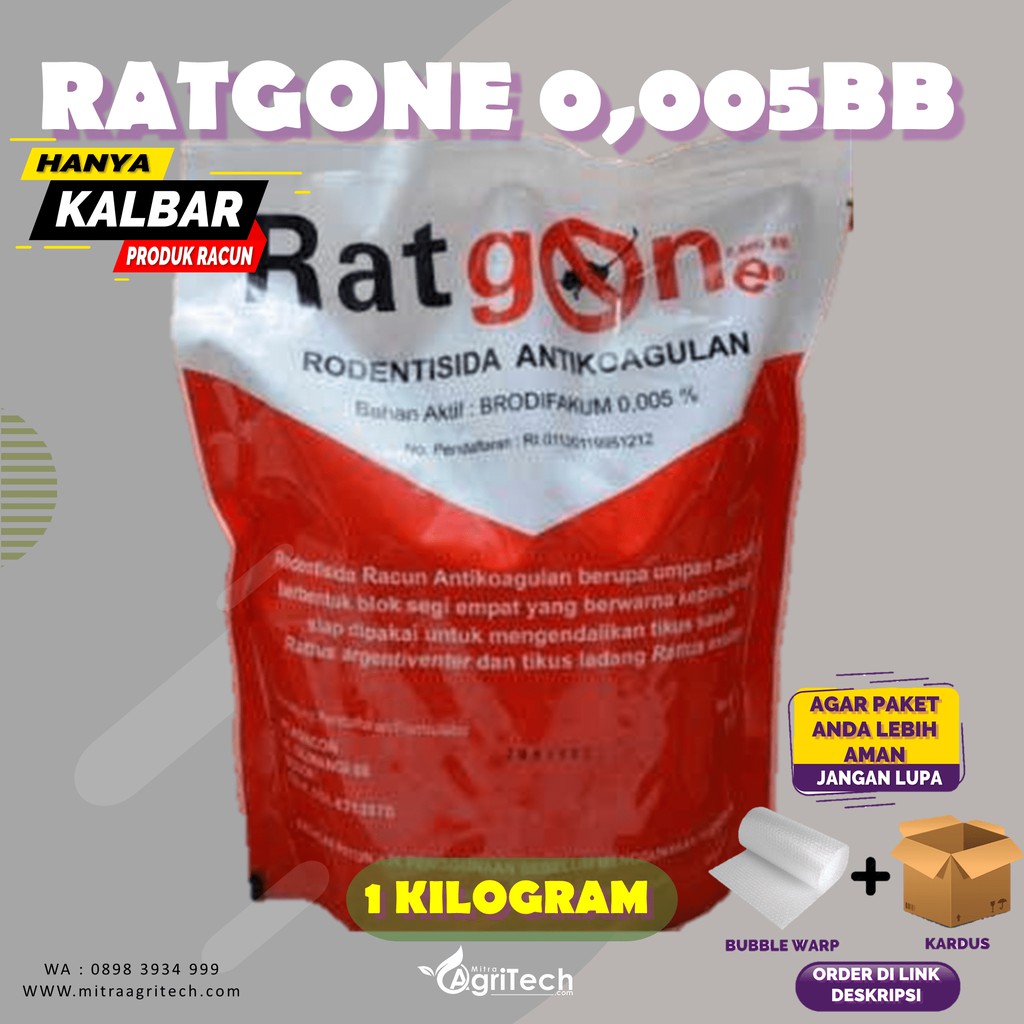 Jual RACUN TIKUS RATGONE 0,005 BB ISI 1 KG RODENTISIDA PERMEN TIKUS ...