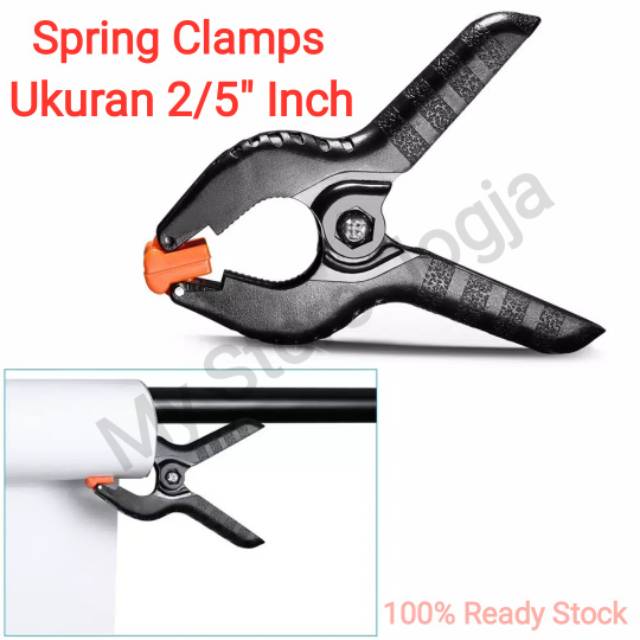 Spring Clamp 2/5" inch Alat Clip Klip Penjepit Kayu Quick Klem Wood Kain Backdrop Background ...
