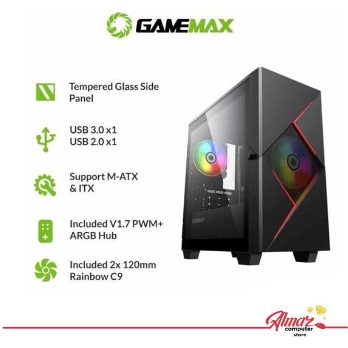 Jual Casing PC CPU Gamemax Cyclops Black Red M-ATX | Shopee Indonesia