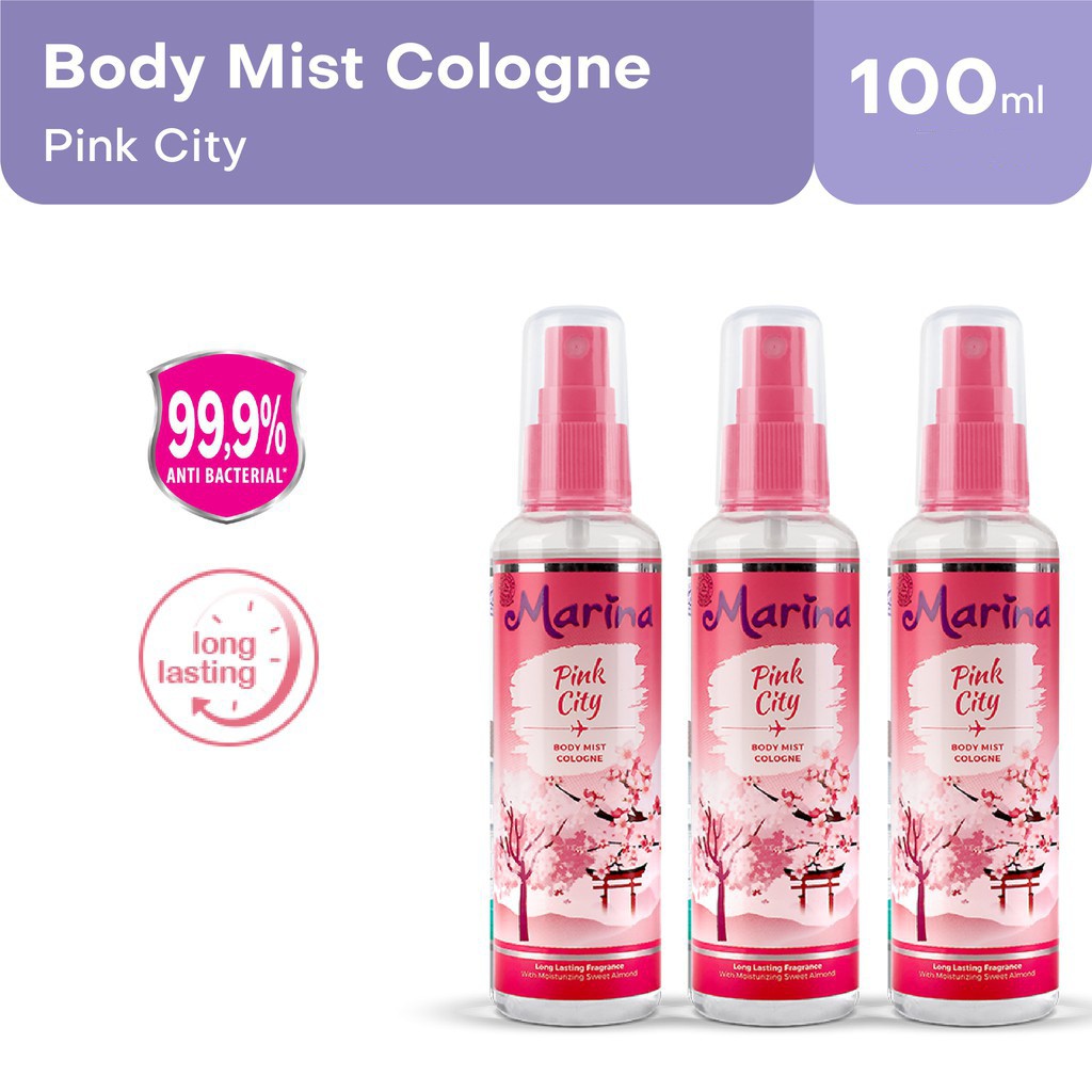 Jual Marina Pink City Body Mist Cologne ( 100 ML ) | Shopee Indonesia