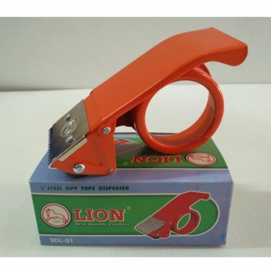 Jual LION TAPE DISPENSER BESI / PEMOTONG LAKBAN 2 INCH | Shopee Indonesia