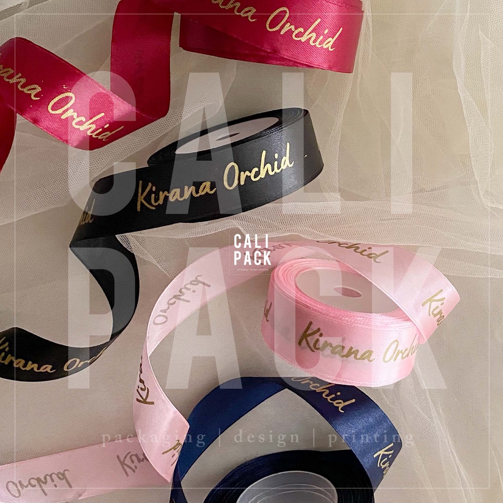 Jual Custom Pita Satin / Label Pita / Sablon Pita (Minimum 5 Roll ...