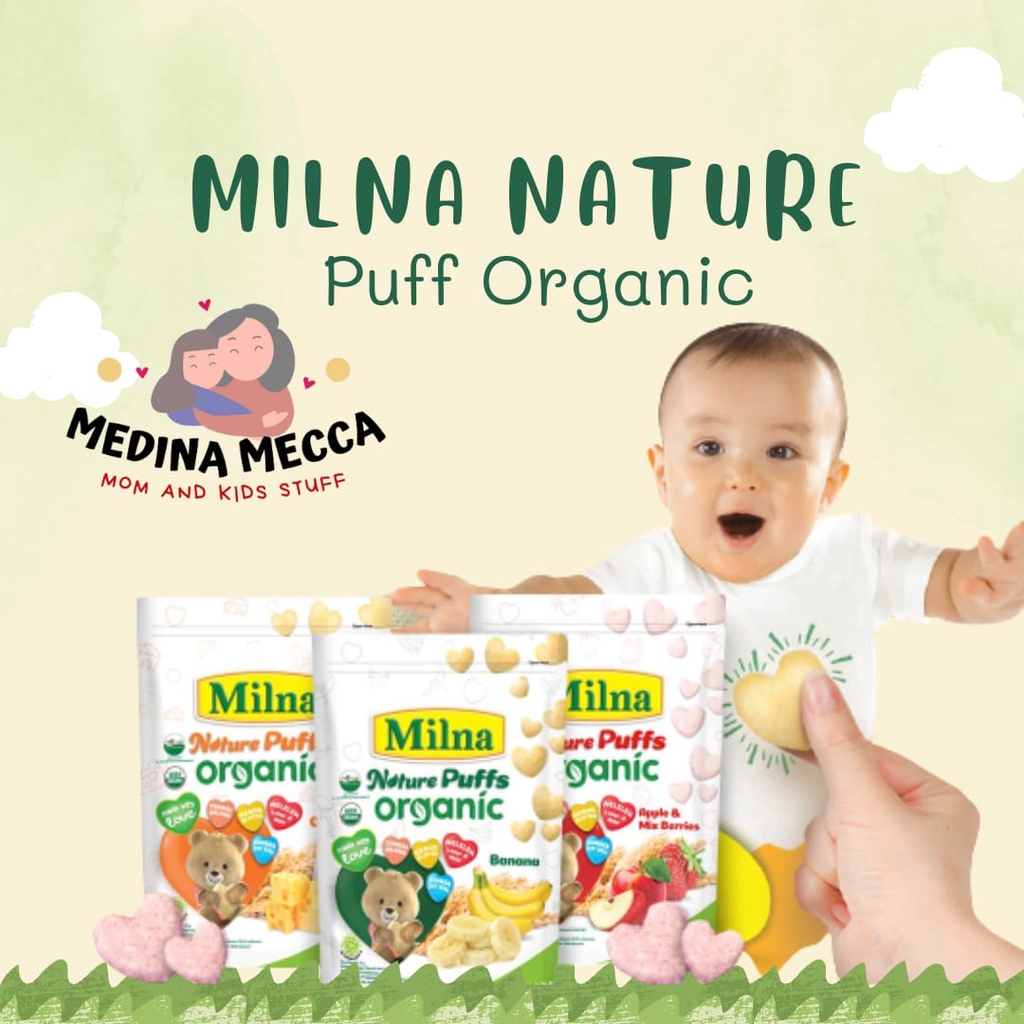 Jual MILNA Nature Puff Organic Pouch - 15gr milna biskuit Snack MPASI ...