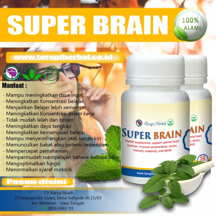 Jual SUPER BRAIN OBAT KAPSUL NUTRISI OTAK ANAK REMAJA DEWASA PENAMBAH ...